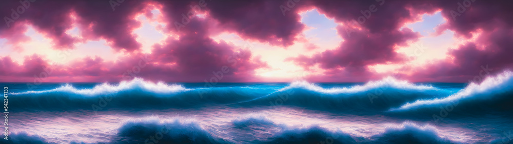 Artistic concept illustration of a waves on the beach, background ...