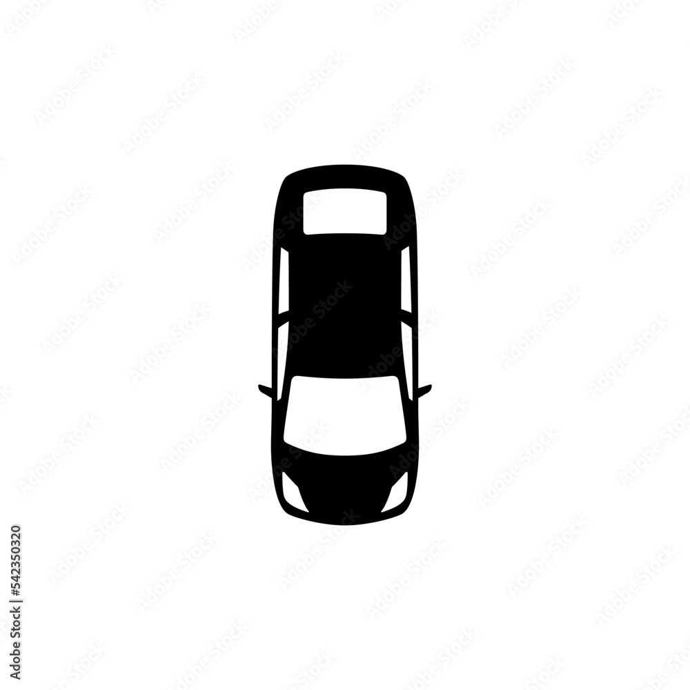 Car Top View Icons Set. Outline cars top view. Cars Silhouettes. Cars ...