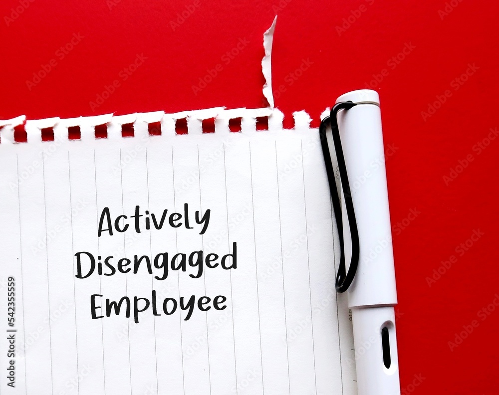 Pen and torn paper on red background with handwritten text Actively ...