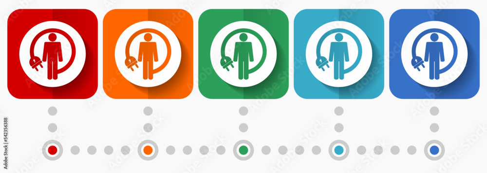 Android charging wire, humanoid robot vector icons, infographic ...