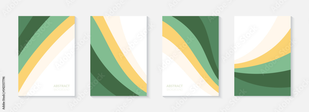 Green abstract agriculture field vector leaflet. Agro card template ...