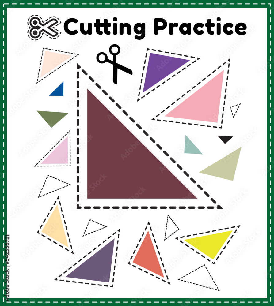 Cutting practice for kids. Education developing worksheet. Activity ...
