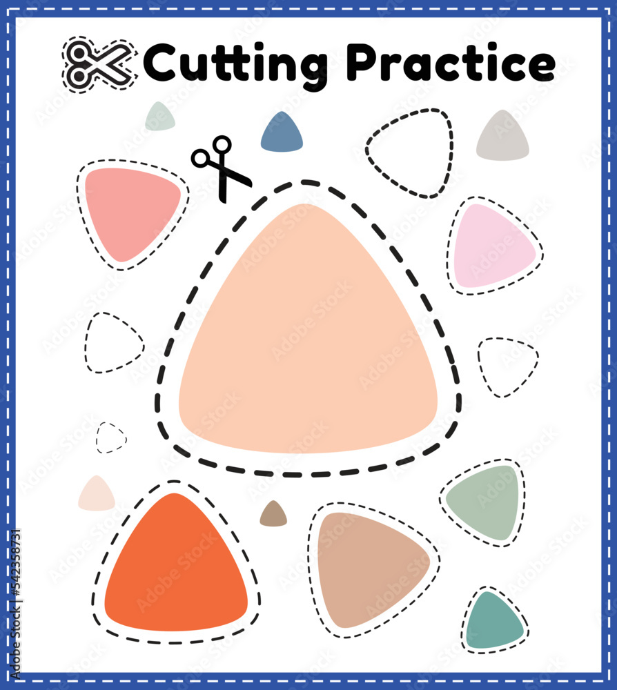 Cutting practice for kids. Education developing worksheet. Activity ...