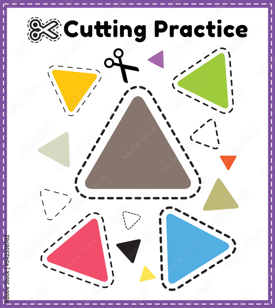 Cutting practice for kids. Education developing worksheet. Activity ...