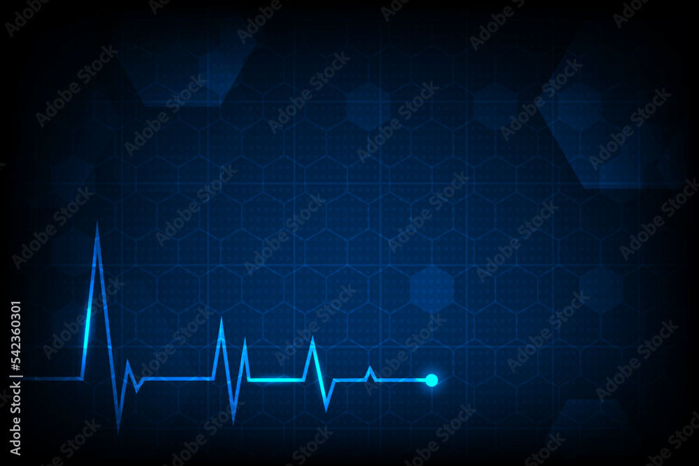 Vector heart pulse monitor with signal electrocardiogram medical ...