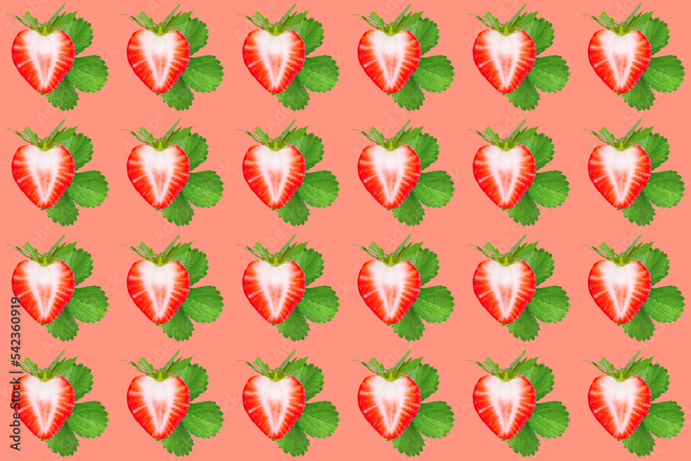Strawberry isolated texture, Strawberry open on solid color background ...