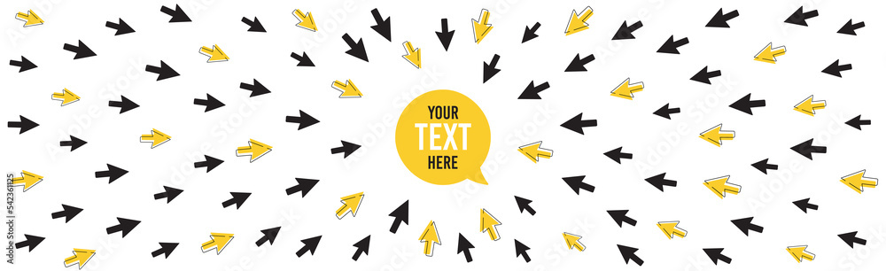 Focus arrows pointing to the center. Dynamic yellow arrow symbols ...