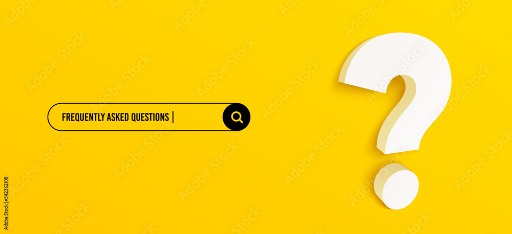 3d question mark and search bar template for website. Navigation search ...