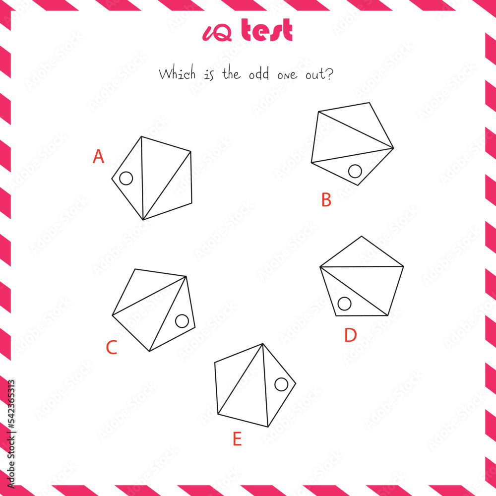 IQ test. Choose correct answer. Set of logical tasks composed of ...