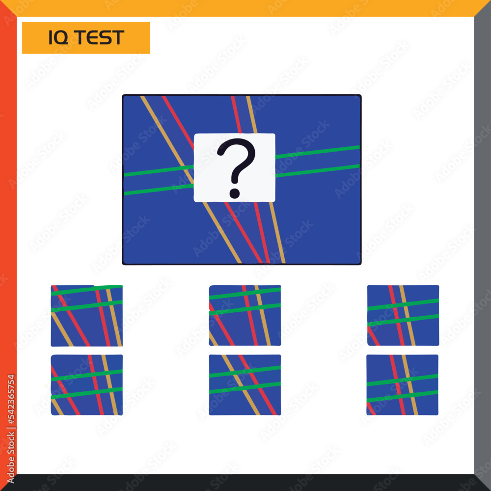 IQ test. Choose correct answer. Set of logical tasks composed of ...