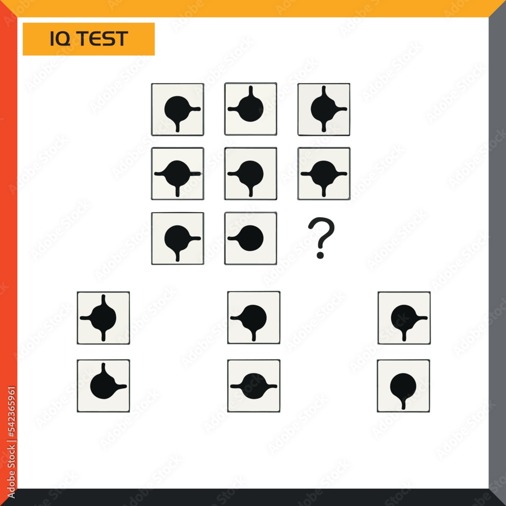 IQ test. Choose correct answer. Set of logical tasks composed of ...