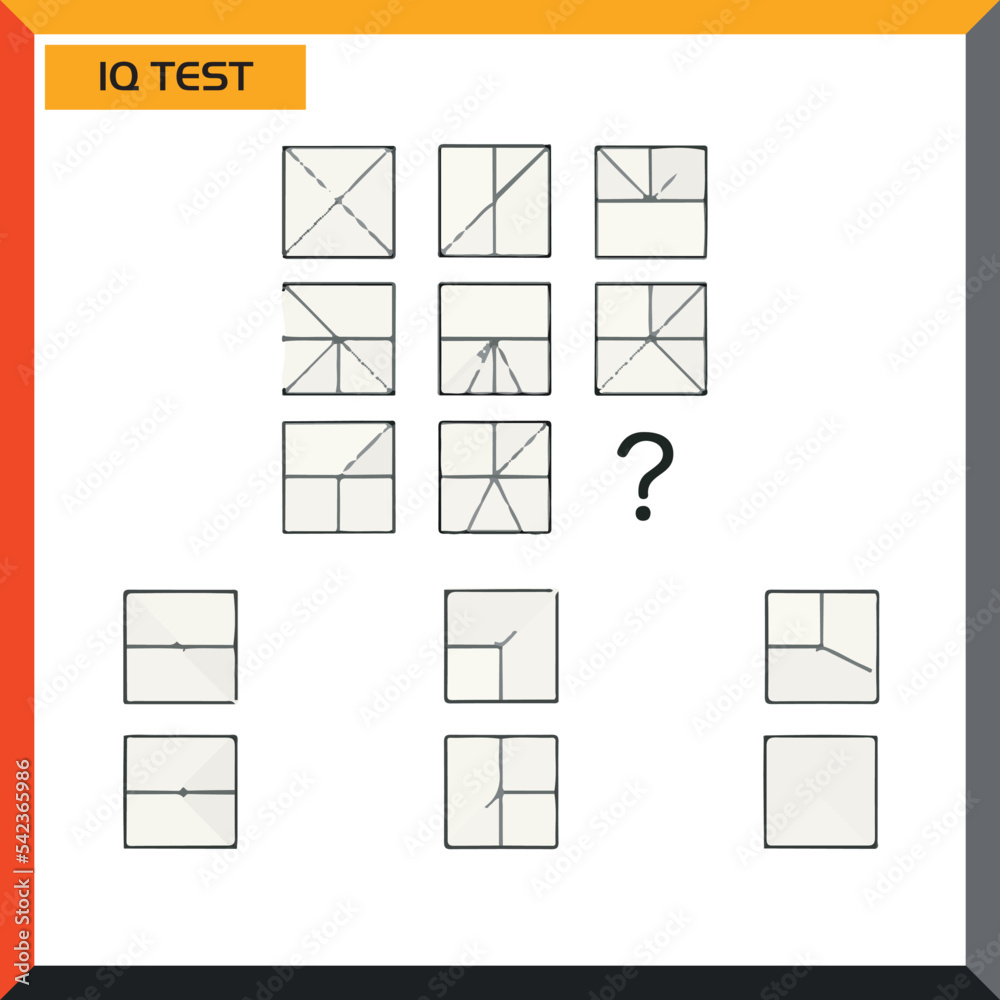IQ test. Choose correct answer. Set of logical tasks composed of ...