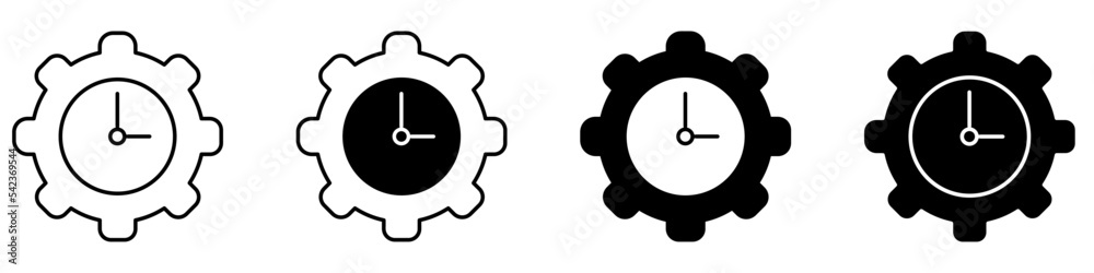Time management icon vector set. deadline illustration sign collection ...
