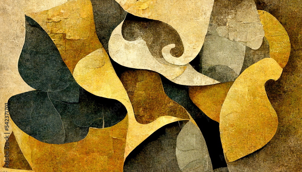Noble golden abstract shapes with black for horizontal background for ...