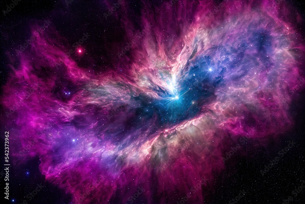 Stunning photorealistic nebula in outer space. AI generated background ...