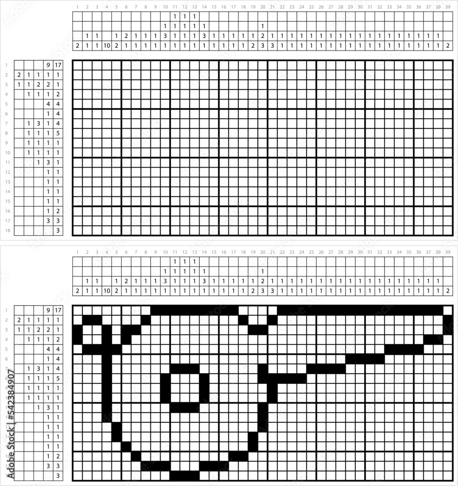 Whistle Icon Nonogram Pixel Art M_2210001 Stock Vector | Adobe Stock