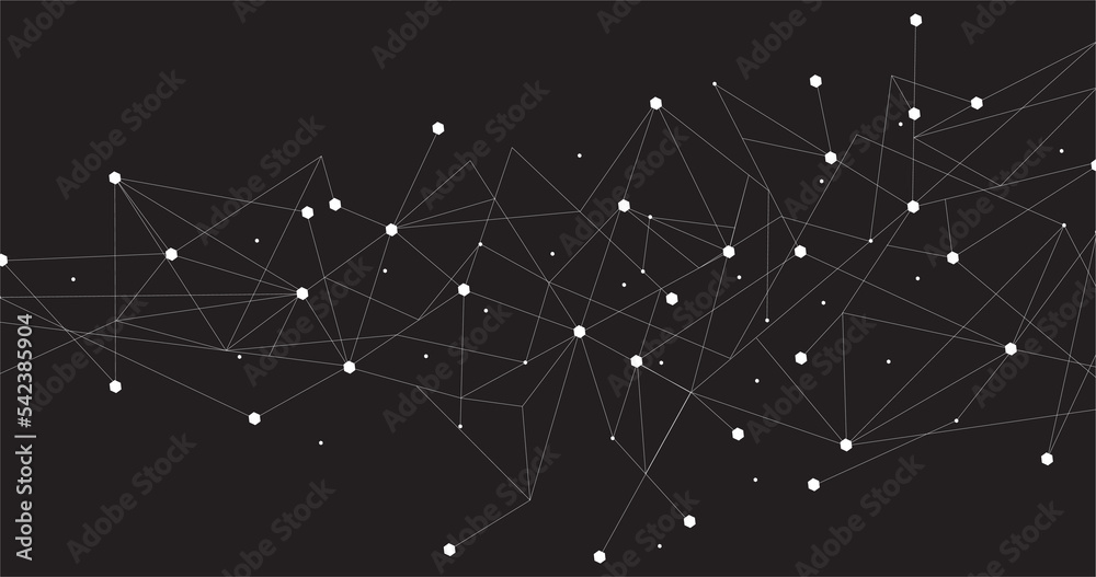 White network. Abstract connection on black background. Network ...