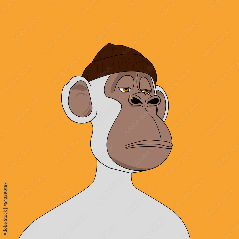 Drawing animation of ape for profile picture and icon Stock ...