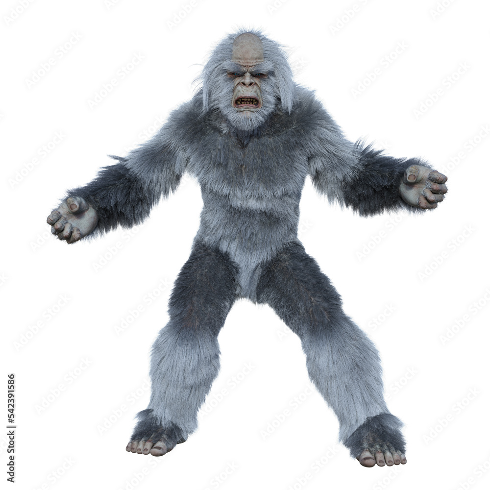 Yeti standing in aggressive pose. Stock Illustration | Adobe Stock