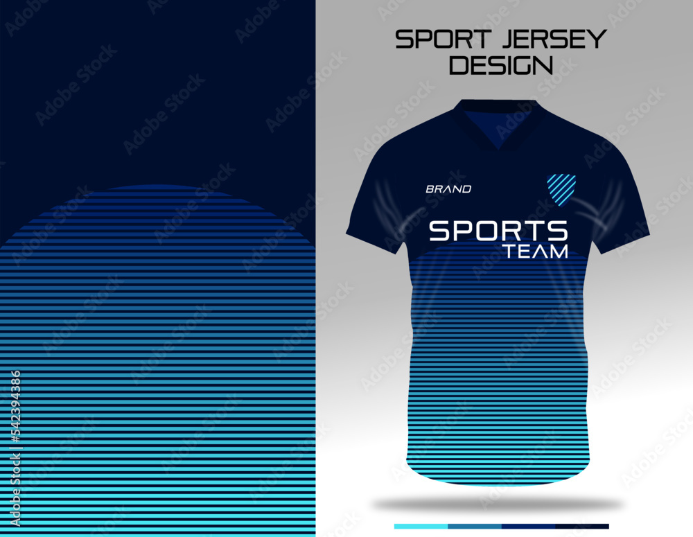 Navy blue stripe sport jersey uniform textile design for soccer ...