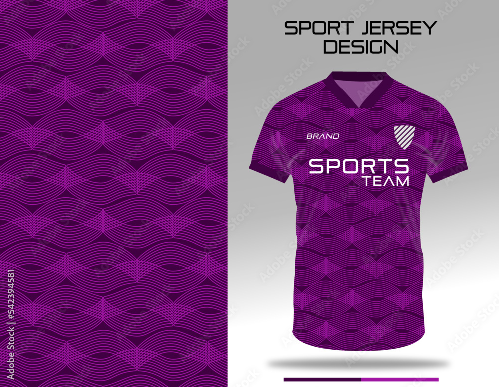 Purple pattern sport jersey uniform textile design for soccer, football ...
