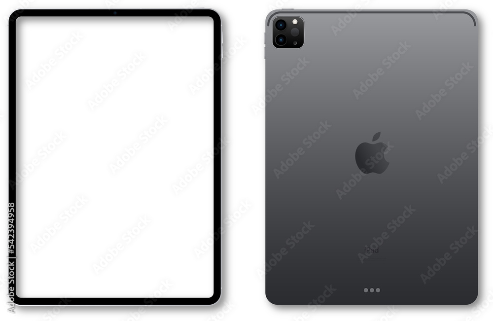 New ipad pro Black color by Apple Inc. Blank screen ipad and back side ...