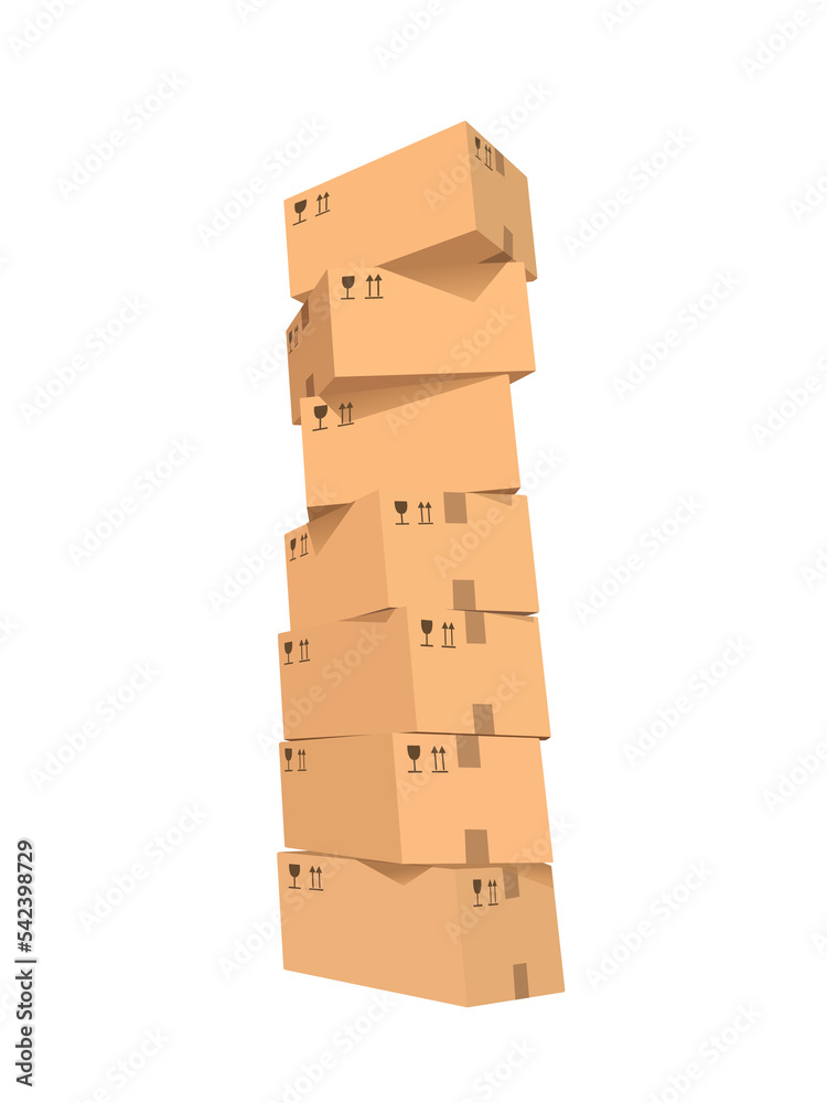 Cardboard boxes stack, PNG isolated on transparent background Stock ...
