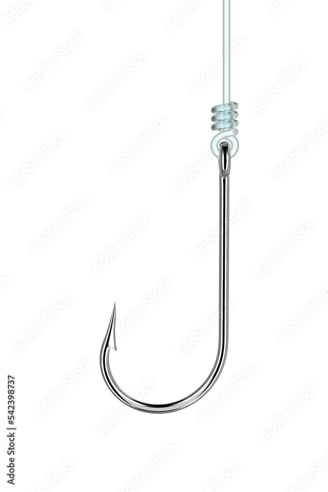 Fishing hook hanging on a line, PNG isolated on transparent background ...