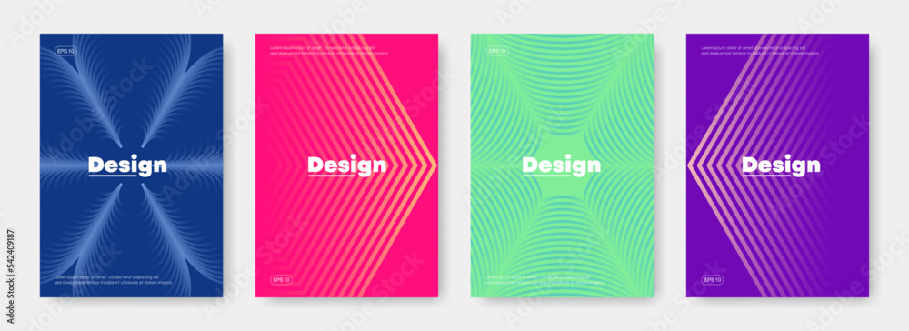 Set of cover design templates with lines for banners, posters, flyers ...