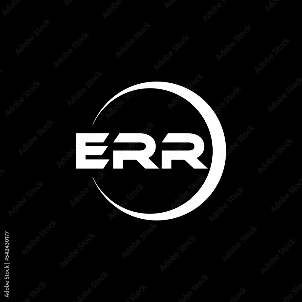 ERR letter logo design with black background in illustrator, cube logo ...