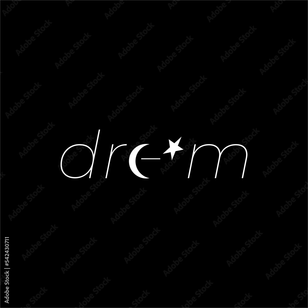 Dream letter with logo design illustration. Isolated on a white ...