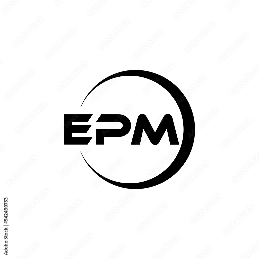EPM letter logo design with white background in illustrator, cube logo, vector logo, modern ...