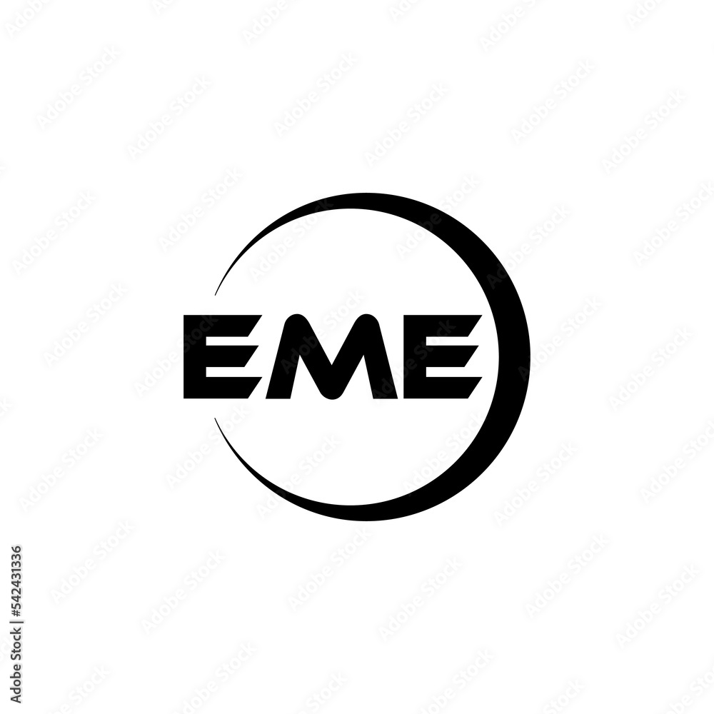 EME letter logo design with white background in illustrator, cube logo ...