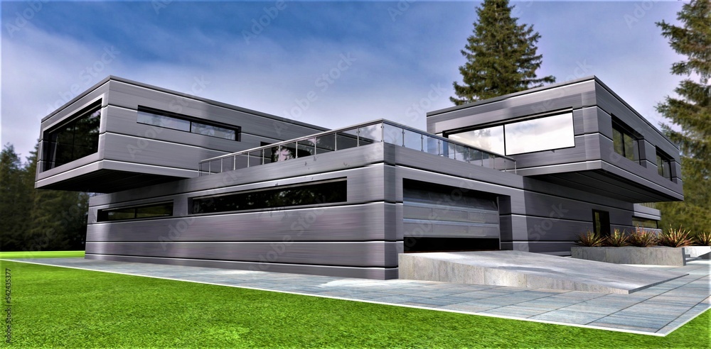 Exclusive design of a country private cottage in an ecologically clean ...