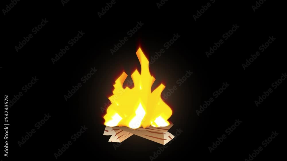 Cartoon bonfire. Animated Campfire Stock ビデオ | Adobe Stock