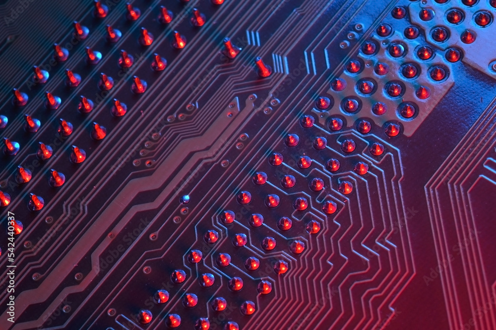 Red Computer Chip Pattern
