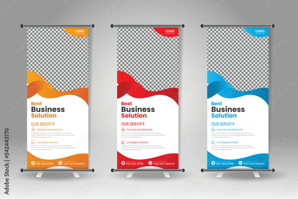 professional business corporate roll-up banner design, roll-up banner ...