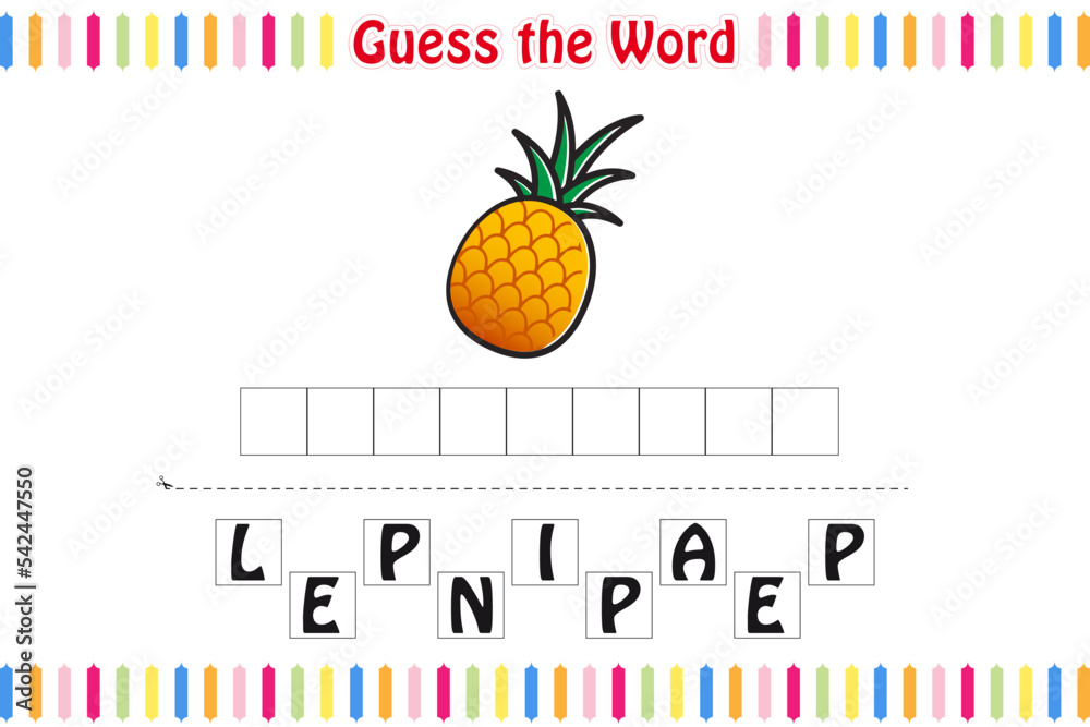 Spelling Game for preschool kids Fruits cartoons, Educational children ...