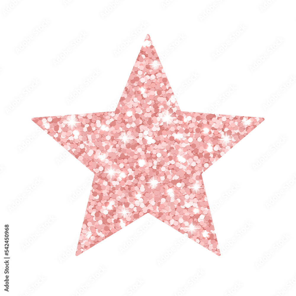 Rose gold glitter star isolated PNG Stock Illustration | Adobe Stock