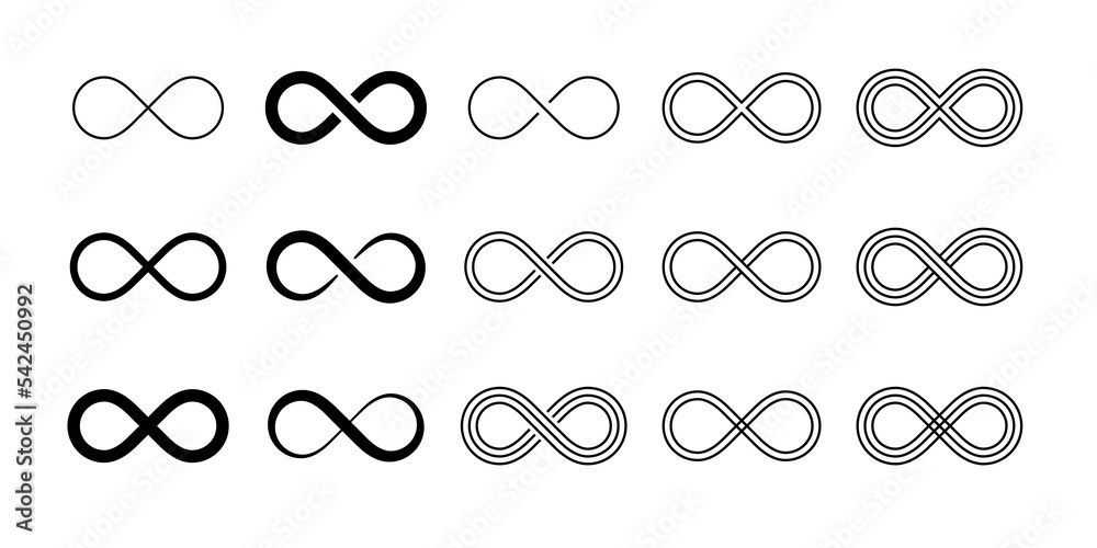 Infinity symbol set isolated PNG Stock Illustration | Adobe Stock