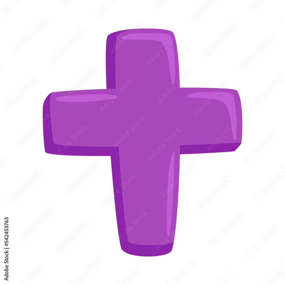 Christian Cross Sign Emoji Icon Illustration. Catholic Vector Symbol ...