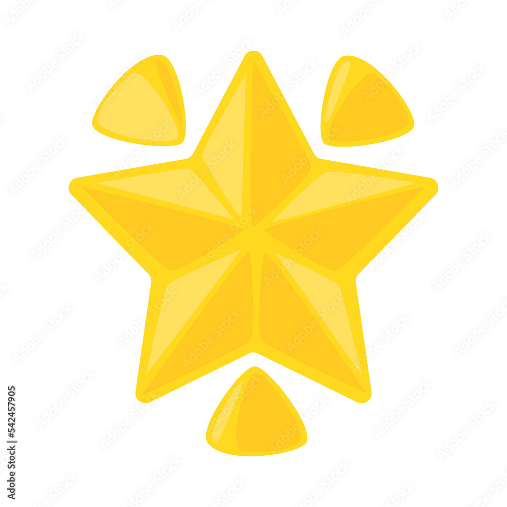 Glowing Star Sign Emoji Icon Illustration. Christmas Decor Vector ...