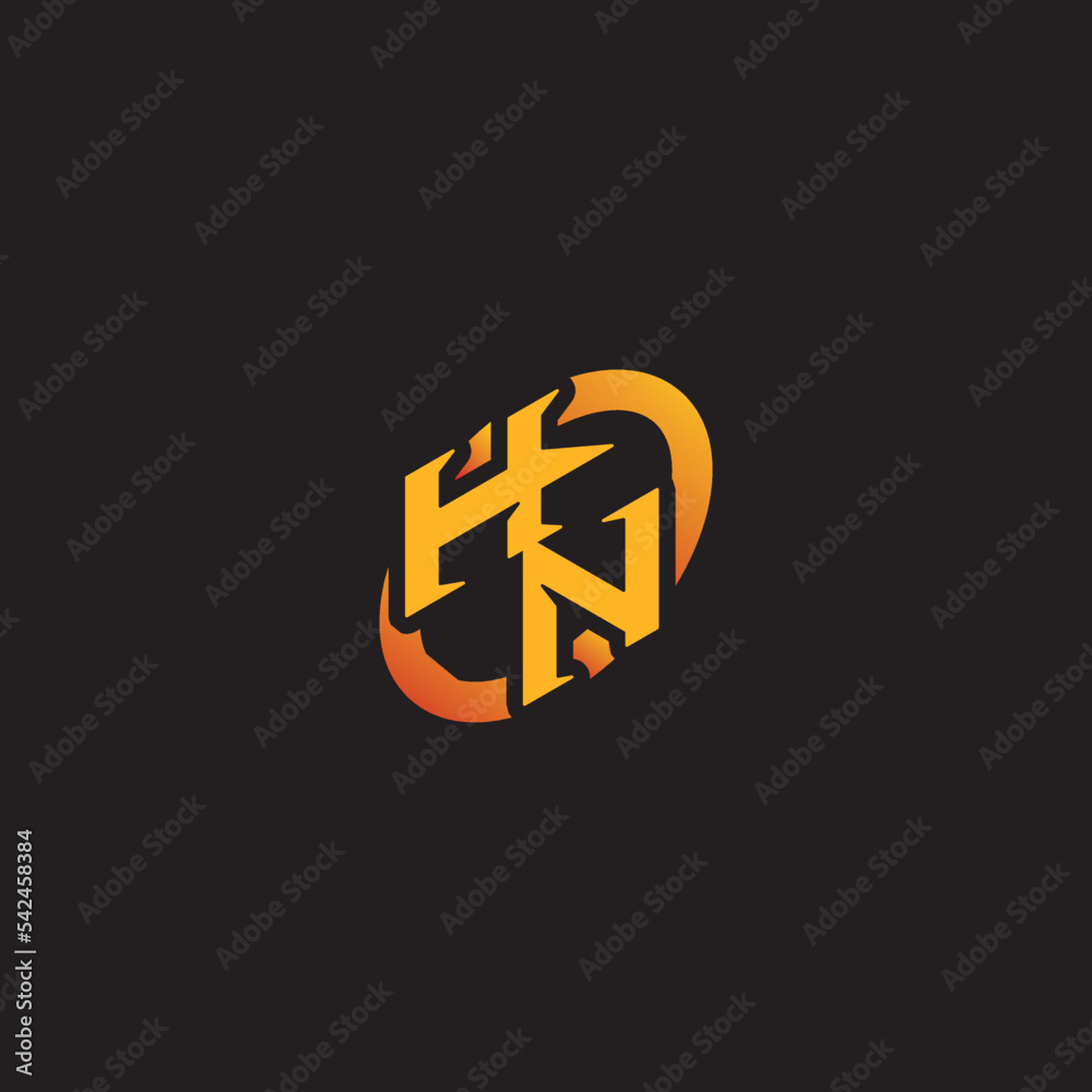 NH initial Design abstract esports logo for twitch and youtube ideas ...
