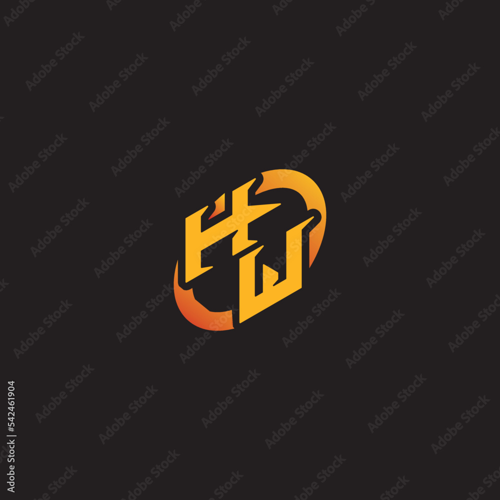 WH initial Design abstract esports logo for twitch and youtube ideas ...