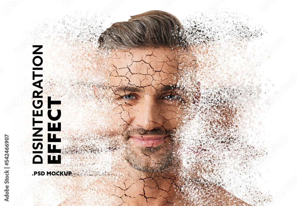 Disintegration Photo Effect Stock Template | Adobe Stock