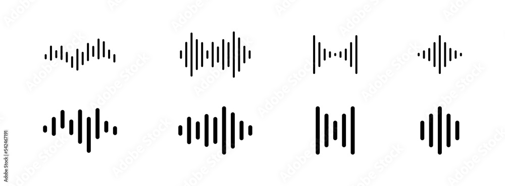 Soundwave icon. Sound line symbol. Vector sign. Stock Vector | Adobe Stock