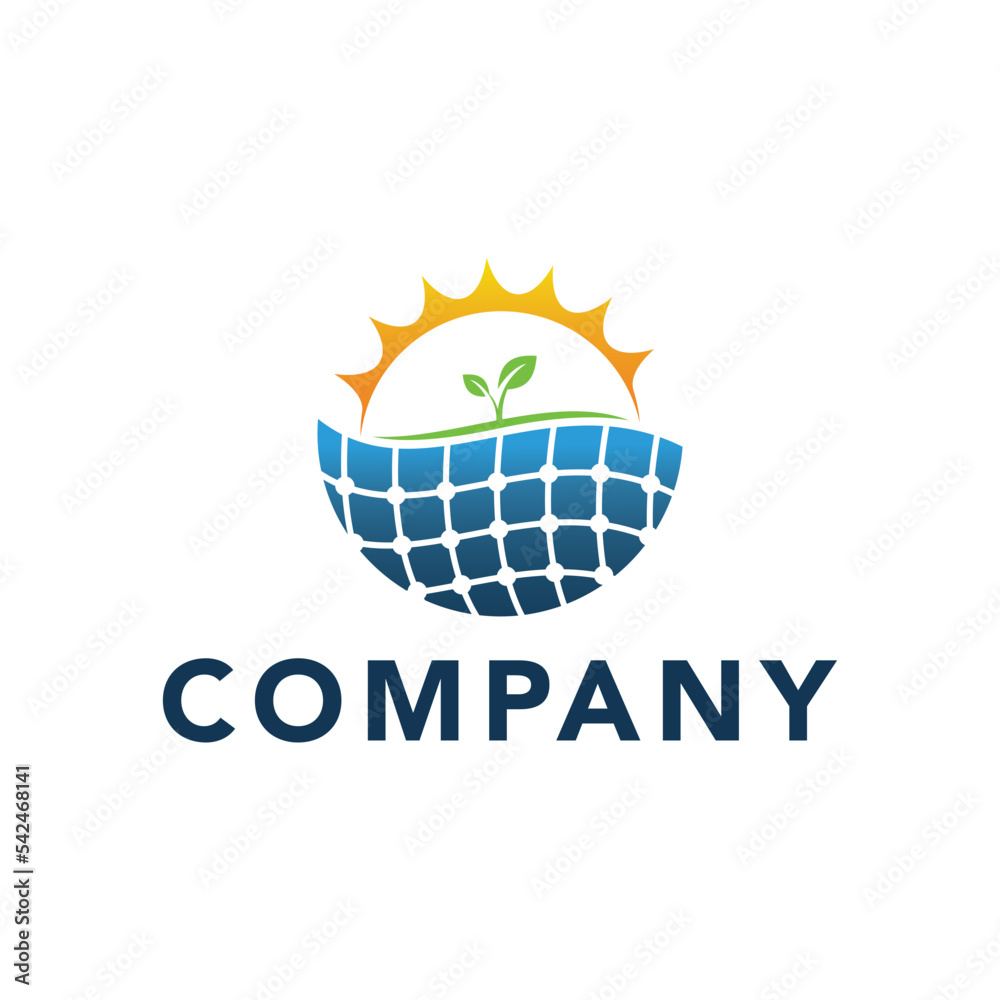 logo solar energy farms vector Stock Vector | Adobe Stock