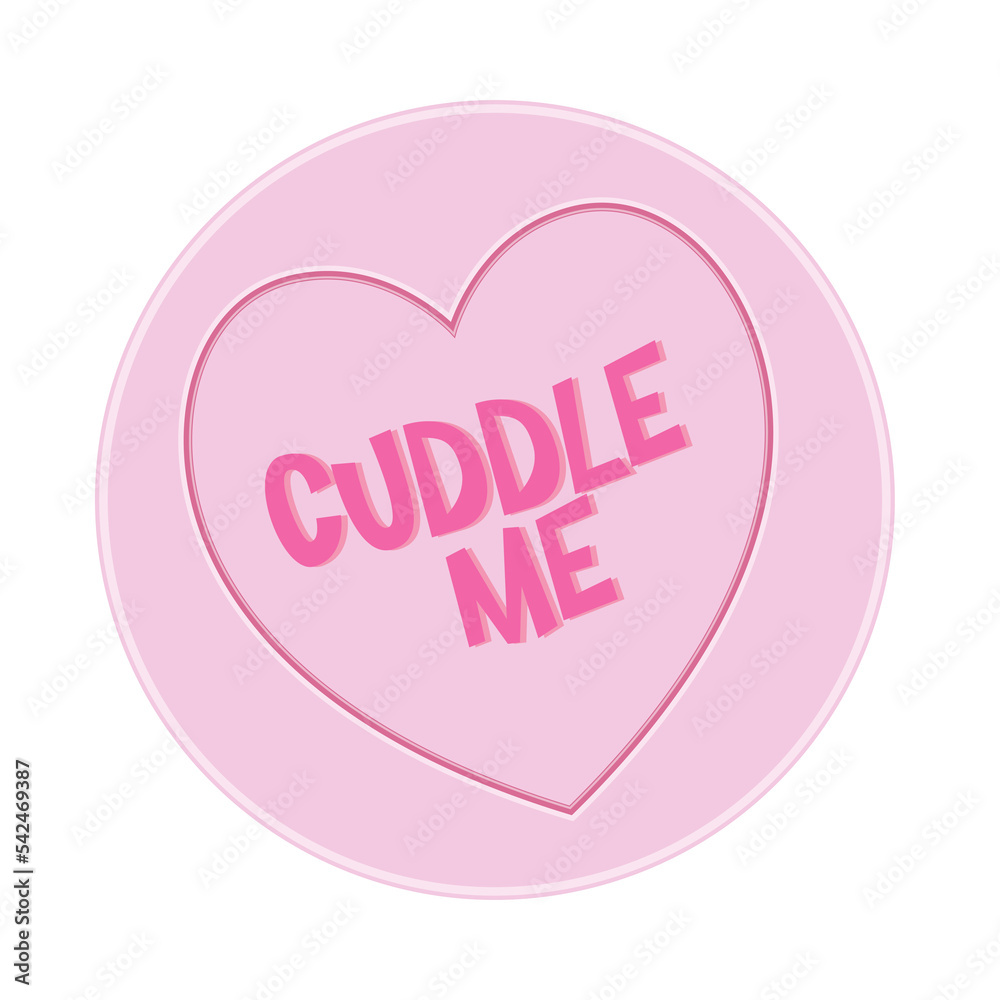Love heart Sweet Candy - Cuddle Me Message PNG Illustration with ...
