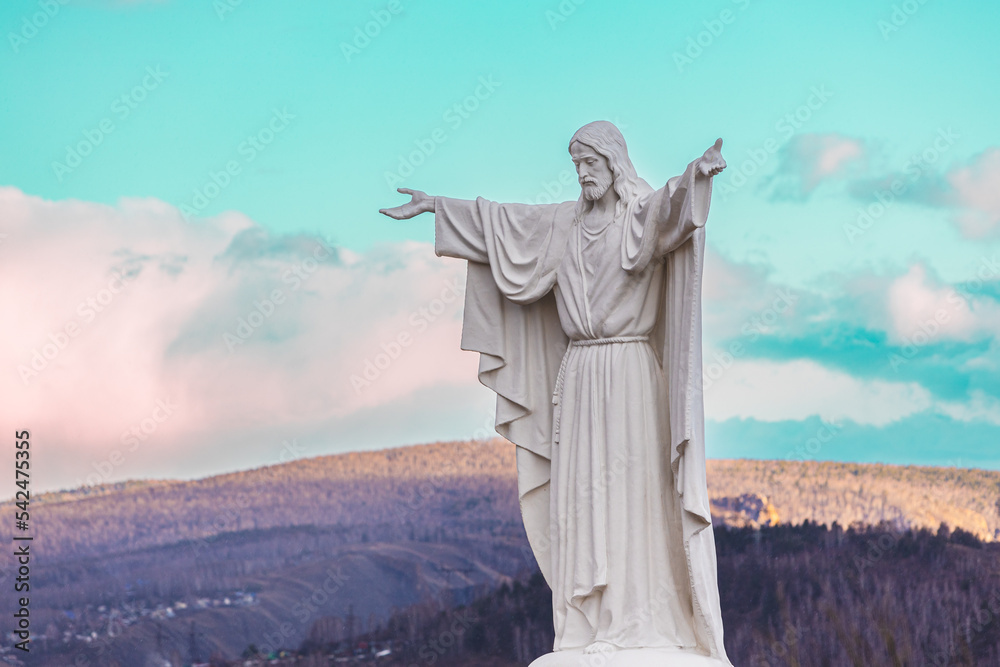Krasnoyarsk, Russia - 28 October, 2022: Statue of Jesus Christ near ...