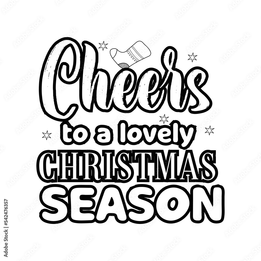 Merry Christmas Coloring page. Christmas line art coloring page design ...